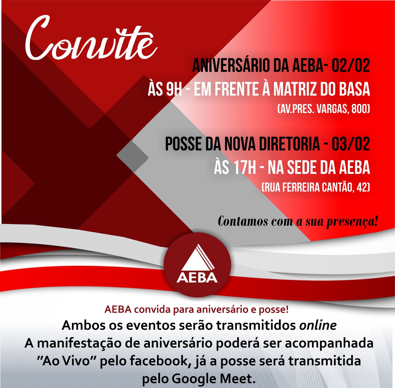 Aniversário AEBA & Posse da nova Diretoria - AEBA - Associação dos ...