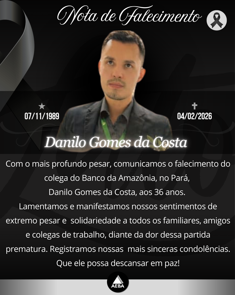 Nota de Pesar - Danilo Gomes da Costa - AEBA - Associação dos ...